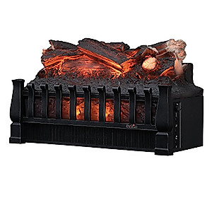Duraflame DFI021ARU Electric Log Set Heater with Realistic Ember Bed and Logs, 20.5" W x 8.66" D x 12" H, Black
