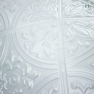 RoomMates TIL5014FLT Bright White Tin Tile Peel and Stick Backsplash