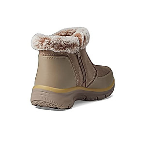 Skechers Women's Easy Going-Warm Escape Ankle Boot, Taupe/Taupe, 10
