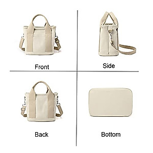 Small Cute Canvas Tote Crossbody Shoulder Bag W/Multiple Pockets Mini Casual Satchel Hobo Handbag Messenger Purse for Women(Green#820)