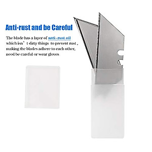 ZUZUAN Utility Knife Blades SK5 Steel 200-pack with Plastic Case, Durable Single Edge Box Cutter Blades, Standard Size Knife Blades for Most Standard Utility Knives, Silver