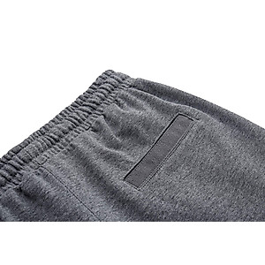 VANCOOG Men's Casual Sport Shorts, Loose Fit and Elastic Waist Workout Training Pants-Grey-XXL