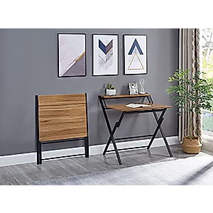 Ball & Cast Folding Computer Desk Foldable Laptop Table 2 Tiers, 32" W, Natural