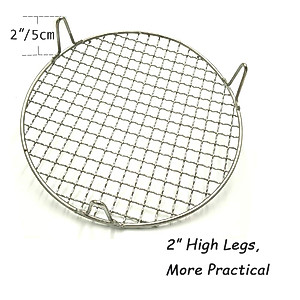 Turbokey Round Grill Barbecue Net, 2" Height Wire Steaming Cooling Rack, Wire Pan Grate, Baking Rack, Icing Rack, Round Shape - 13 ¾ Inch Diameter (350mm/13.8")