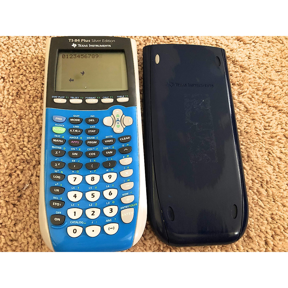 Texas Instruments TI-84 Plus Silver Edition Graphing Calculator - Bright Blue