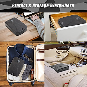 WINCENT Portable Gun Safe Quick Access Gun Safes for Pistols - Biometric Pistol Secure Safe Lock Box with Auto Open Lid & Fingerprints & Key for Car Travel Home - Black Camo