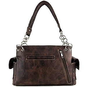 Zelris Colorful Native Tribal Feathers Conceal Carry Women Handbag Purse with Wallet (Brown)