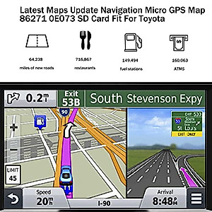 Latest Maps Updated 86271 0E073 Navigation GPS Card Compatible with Toyota Prius 4 Runner Sync USA/Canada Maps