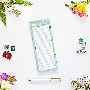 Peach Tree Shade Magnetic Notepads, 6-Pack 60 Sheets Per Pad 3.5” x 9”, for Fridge, Kitchen, Shopping, Grocery, To-Do List, Memo, Reminder, Note, Book, Stationery, (Summernotes)