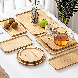 2 Pack Bamboo Tray 16 x 12 x1 inches Serving Tray Tea Tray Fruit Platters Dinner Plate Sour Candy Tray