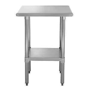 Kratos Stainless Steel Kitchen Prep Table 24" Dx24 W with Undershelf, NSF Worktable for Restaurants - 18ga/430SS (28W-062)