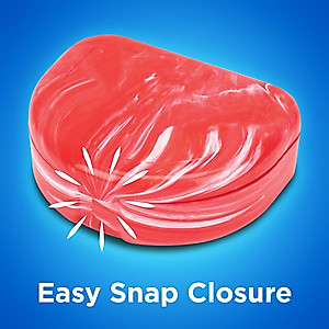 Practicon Marble Retainer Cases, Orthodontic Aligner Case, Mouth Guard Holder (3 Pack) (Red)