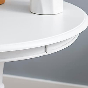 Powell White Pedestal Accent Table Pickins Round