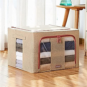 ZyHMW Large Clothes Storage Bag Organizer, 66L Clothes Storage Bins, Foldable Closet Organizers Storage Containers (Color : Bb) (Color : Bb)