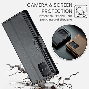 Samsung Galaxy A71(5G) Wallet Case Credit Card Holder,Magnetic Stand Leather Flip Case Cover ，Durable Shockproof Protective Cover for Samsung Galaxy A71（5G） 6.7" (Fashion Black)