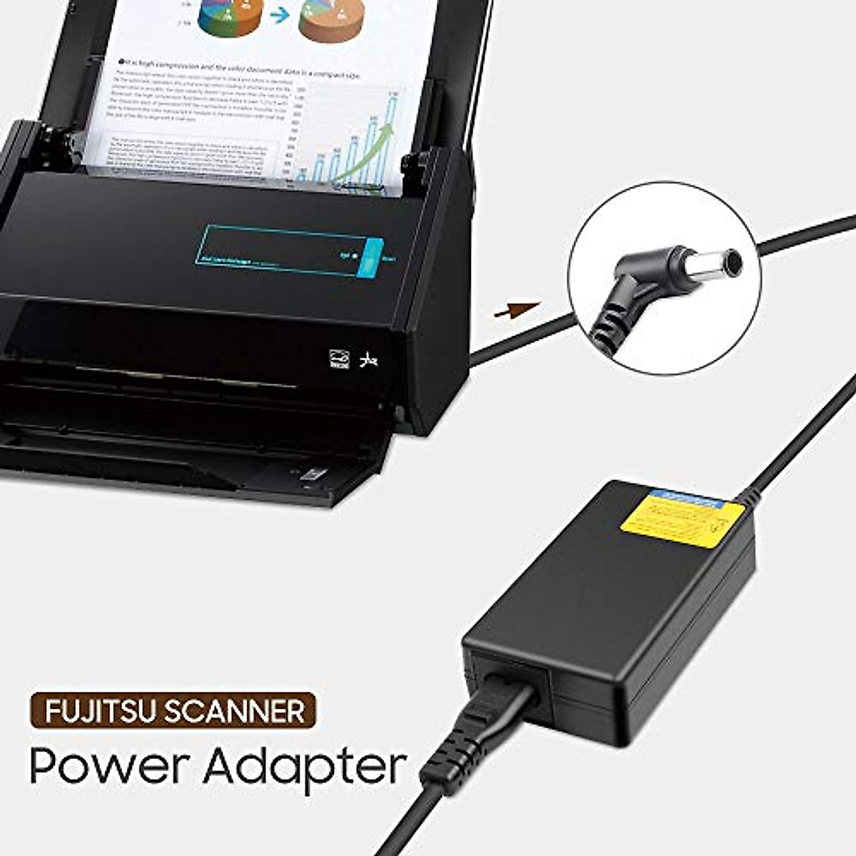 TAIFU AC Adapter Charger for 16V Fujitsu ScanSnap iX500, iX500 Deluxe, iX500 Deluxe Bundle Duplex Desk Scanner Mac PC P/N: PA03656-B305 PA03656-B005 PA03656-B015 PA03656-B205 Power Supply PSU Mains
