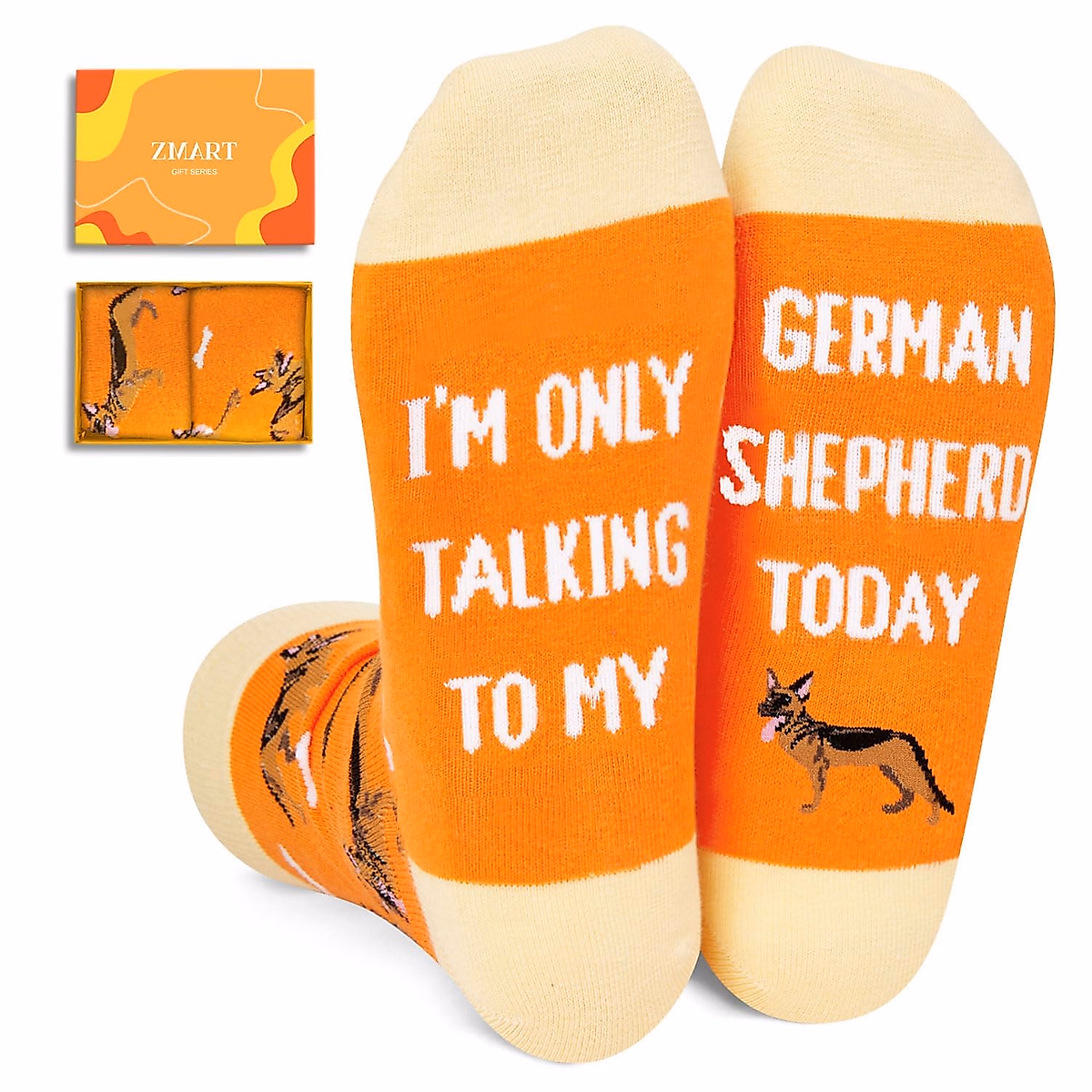 Zmart Novelty Unisex German Shepherd Socks for Women Men, Crazy German Shepherd Gifts Silly Fun Funny Socks