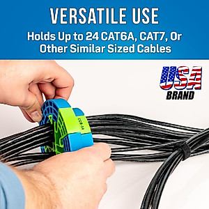 Jonard Tools CCB-34 Cable Comb Organizing Tool, Wire Comb, Cable Dresser, Bundler, Organizing Tool, Ethernet Comb, Network Cable, Data Cable Comb, Cable Dresser, Cat6A, Cat7, Blue/Green