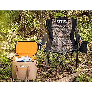 RTIC Big Bear Chair, Black/Camo, Portable Outdoor Camping Chair with Arm Rest, Folds Quickly for Easy Storage, 400lb Max Weight Capacity