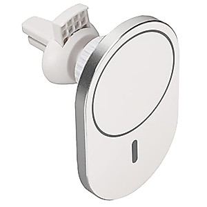 Wireless Car Charger, 15W Qi Fast Charging Auto Clamping Car Mount Magnetic 360 Degrees Rotation Dashboard Windshield Phone Holder (White)