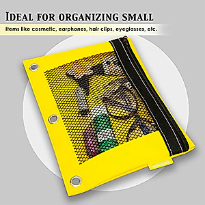 BAZIC Bright Color 3-Ring Pencil Pouch w/ Mesh Window, Case of 144 (804-144),MULTIPLE