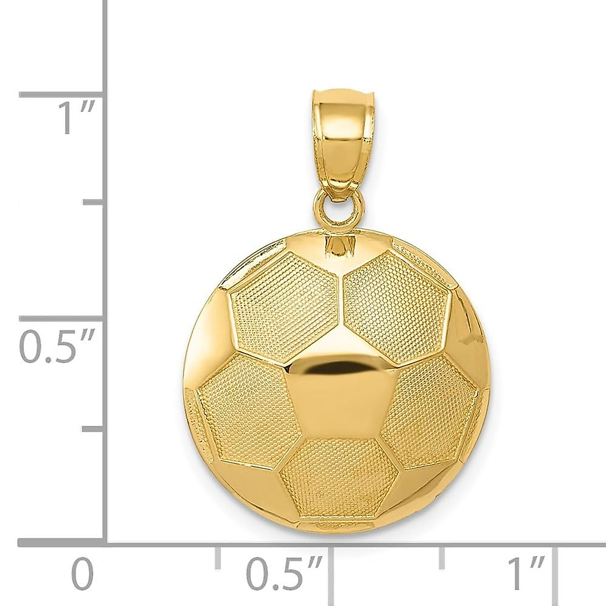 Diamond2Deal 14k Yellow Gold Soccer Ball Pendant (L- 24 mm W- 17 mm)