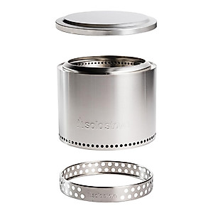 Solo Stove Bonfire Essential Bundle 2.0 | Incl. Smokeless Fire Pit, Stand, Lid, Camping Accessories, Portable for Wood Burning, Removable Ash Pan, Stainless Steel, H: 16.75in x Dia: 19.5in, 21.75lbs