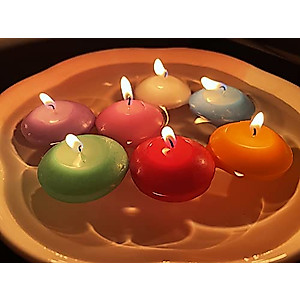 Floating Candles,Multicolor Unscented Tealight Shape Candles with 100PCS Silk Rose Petals,Long Burning Candle Discs for Weddings,Anniversaries,Birthdays,Home Decoration,Spa,Relaxation,7PACK