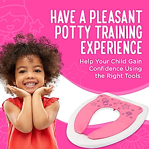 Cadily Princess Foldable Potty Training Seat. Travel Potty Seat for Toddlers. Portable Potty Seat for Toddler Travel. Baby Potty Training Toilet Seat. Kids Toilet Seat Travel Potty.Toddler Toilet Seat