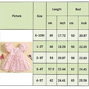 Kids Toddler Baby Girl Princess Dress 3D Butterfly Tulle Dress Summer Fairy Cosplay Birthday Tutu Dress (Multicolored, 4-5 Years)