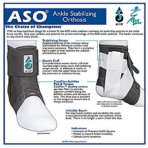 Med Spec 264014 ASO Ankle Stabilizer, Black, Medium
