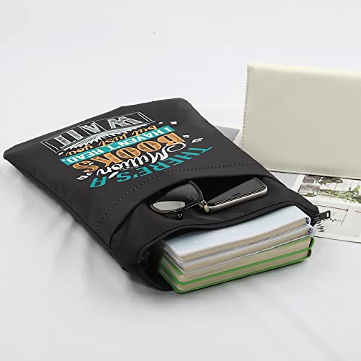 SEIRAA Book Lover Book Sleeve Book Covers with Zipper for Literary Nerds There’s a Million Books I Haven’t Read (Nerds Book Sleeve)