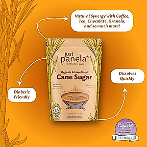 Organic Unrefined Cane Sugar - 1 Pound, Pack of 2 - Sweeten Your Coffee with Natural Cane Sugar - Unprocessed and Handcrafted Cane Sugar with Intact Natural Minerals - Jaggery Powder