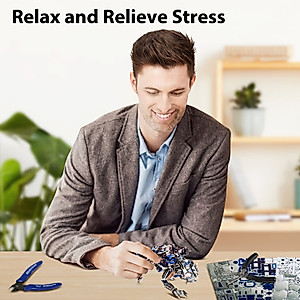 Microworld 3D Metal Puzzle, Mechanical Police Dog Model Building Kit, 3D Puzzle for Adults Challenging DIY Jigsaw Puzzle Brain Teaser Metal Arts Craft Kits Gift Toys for Teen Men