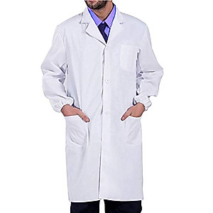 Zhtoly Men Consultation Lab Coat, Women Sscientist Costume Coat - 39 Inch Long Sleeve, White