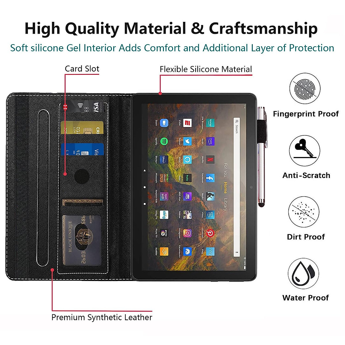 Case for All-New Amazon Fire HD 10 and Fire HD 10 Plus Tablet (11th Generation 2021 Release), Durable Shockproof Protective Cover with Auto Wake/Sleep，Bald Eagle
