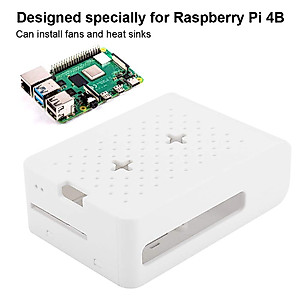 ABS Protective Case for Raspberry Pi 4, Raspberry Pi Case with Cooling Fan, Raspberry Pi 4 Heatsink, Enclosure for Raspberry Pi 4 Model B (Black)