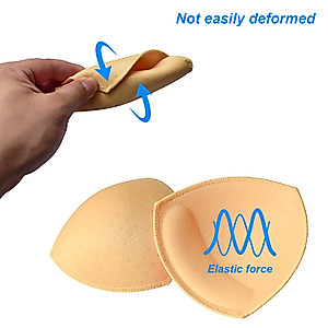 TopBine Removable Bra Pads Inserts Women's Comfy Sports Cups Bra Insert for BIkini Top Swimsuit (4 Beige, B/C)