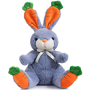 HollyHOME Plush Bunny Stuffed Animal Cute Carrot Rabbit Plush Birthday Easter Gift for Kids 15 inch