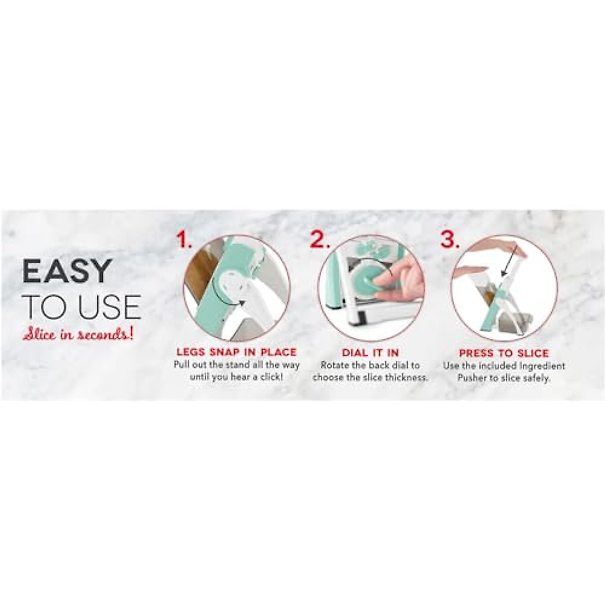 DASH Safe Slice® Mandoline Slicer, Julienne + Dicer for Vegetables, Meal Prep & More with 30+ Presets & Thickness Adjuster - Grey