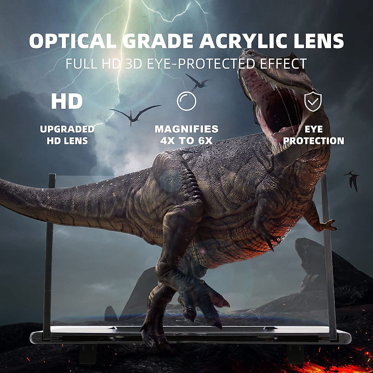 Screen Magnifier for Cell Phone, 18" Phone Magnifying Screen HD 3D 2023 Upgraded Phone Screen Amplifier Phone Stand with Screen Enlarger Compatible with All Smartphones for Movies Videos Gaming