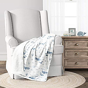 Lush Decor Baby Seaside Sherpa Blanket, Blue 30" x 40"