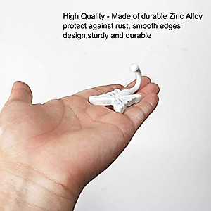 uxcell 6pcs Wall Mounted Robe Hook Zinc Alloy Butterfly Shaped DIY Hooks Coat Towel Wall Clasp Bathroom Hanger with Screws White