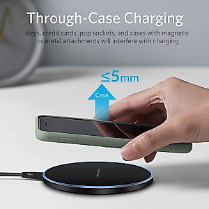 20W Wireless Charger Pad,Fast Wireless Charging Compatible with iPhone 15/15 Pro/14 Pro Max/14/13/12/11/SE/X/XR/AirPods,15W Phone Induction Charge Station for Samsung,Pixel,Xperia,LG G8(No Plug)