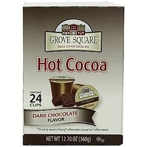 Grove Square Hot Cocoa Pods, Dark Chocolate, Single Serve (Pack of 24) (Packaging May Vary)