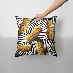 iiRov Gold Pineapple Express - Custom Decorative Home Decor Indoor or Outdoor Throw Pillow Cover for Sofa, Bed or Couch Cushion (Pillow CASE Cover ONLY)