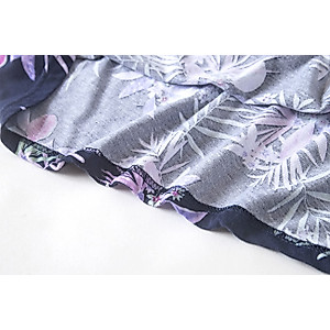 CHUNG Women's Cotton Pajama Set Cute Patterned Tank Top Sleeveless T Shorts Sleepwear Summer Plus Size loungewear,PurpleFlower,XL