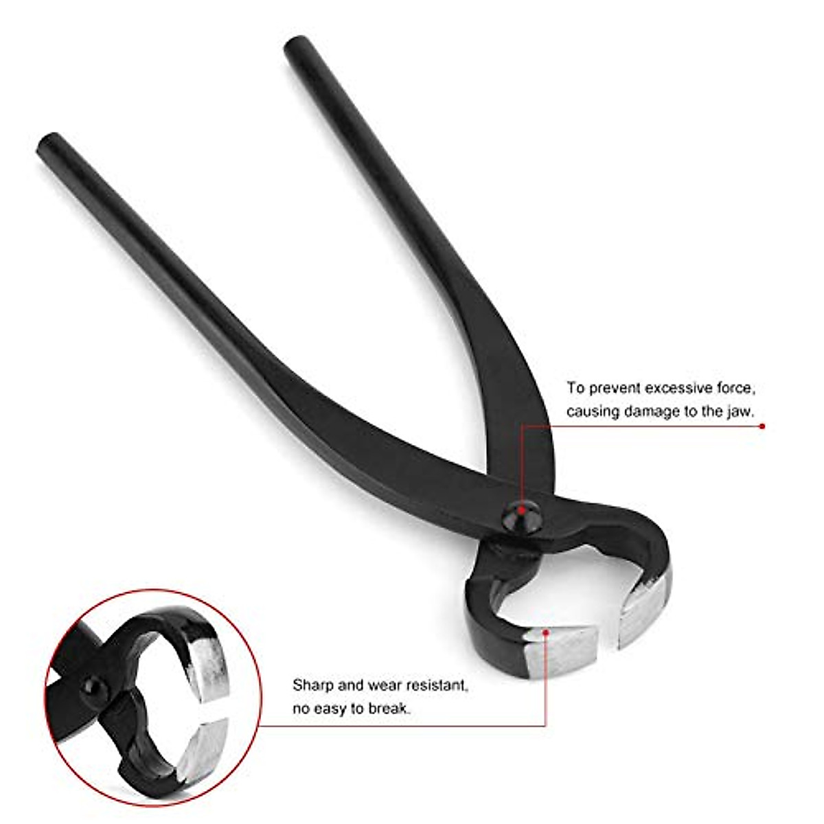 Omabeta 205mm Grade Manganese Steel Alloy Concave Root Cutters Bonsai Tools Branch Cutter Knob Cutter with Ergonomic Handles Black