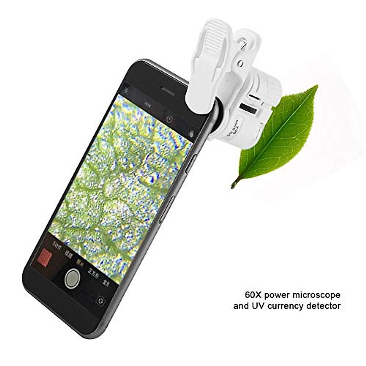 Portable Magnifying Glass Cell Phone Clip On Microscope, Mini Mobile Phone Microscope, Adjustable Focusing for Currency Detecting