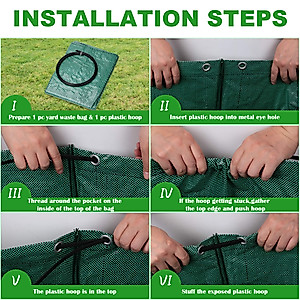 SARHLIO 3 Pack 72 Gallons Reusable Garden Waste Bags Heavy Duty Yard Waste Bag with 4 Handles, Large Capacity Reusable Garden Leaf Bag for Lawn, Leaf, Toys, Fruits, Vegetables(GWB01)